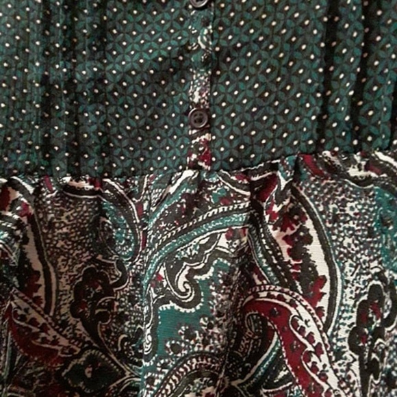 Band of Gypsies | Tops | Band Of Gypsies Dark Green Paisley Boho Mesh ...